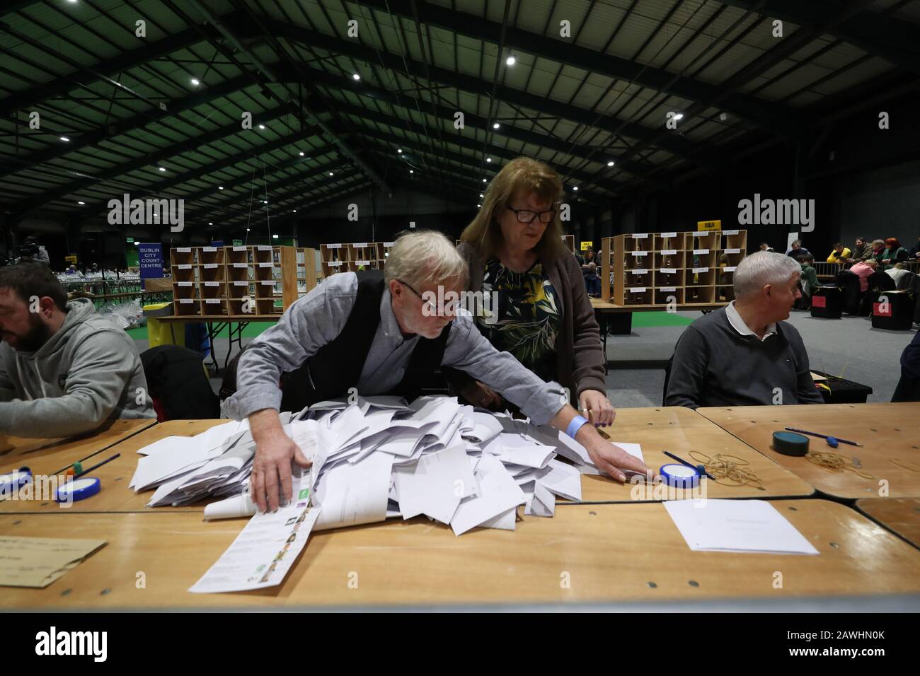 Counting starts at the RDS in Dublin for the Irish General Election ...