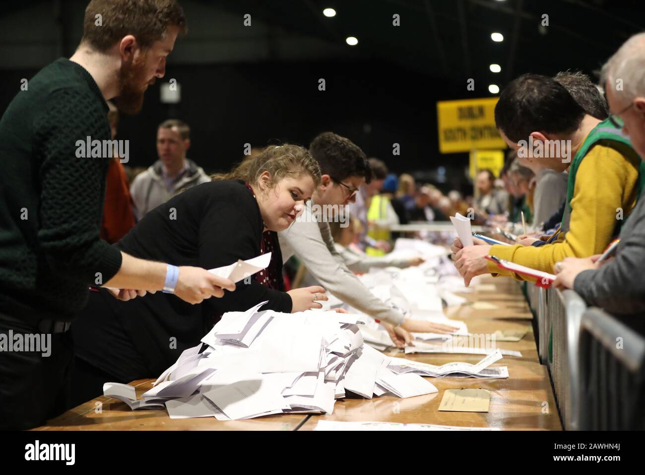 Counting starts at the RDS in Dublin for the Irish General Election ...