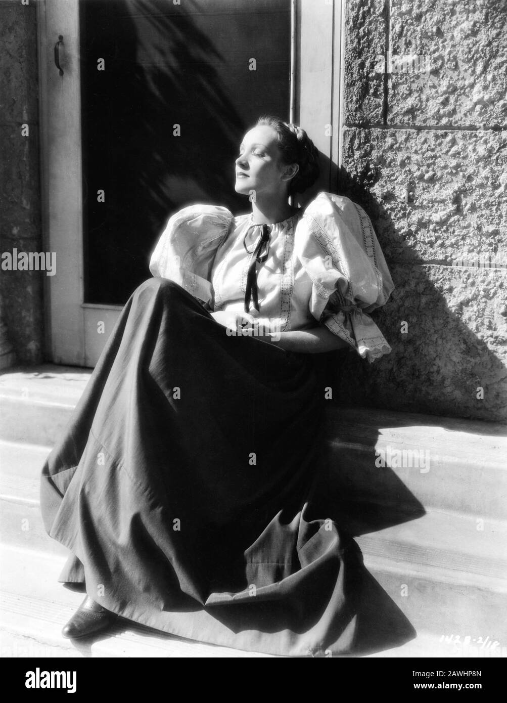 MARLENE DIETRICH in costume outside Paramount Studios Soundstage during ...