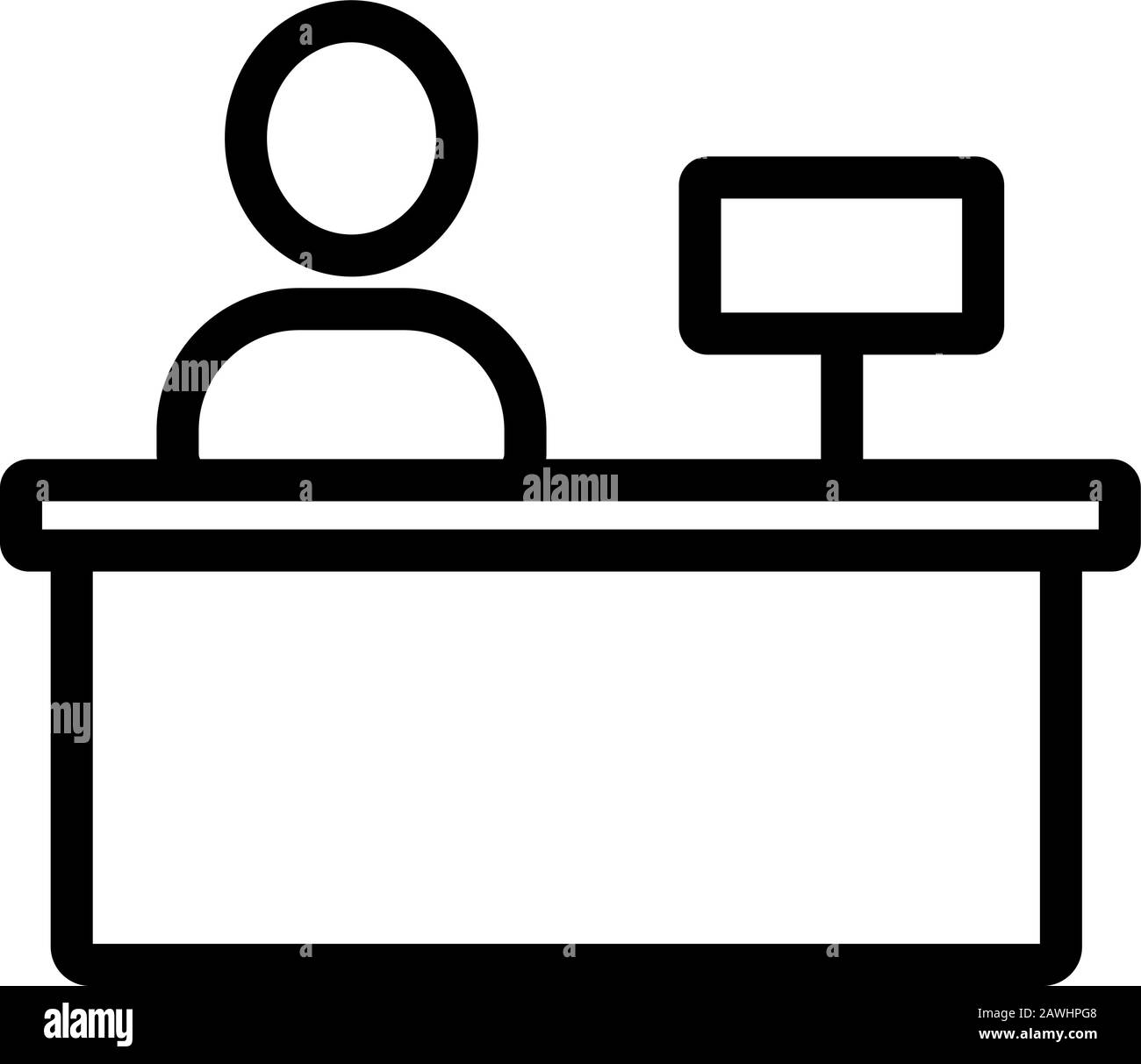 Cashier icon vector. Isolated contour symbol illustration Stock Vector ...