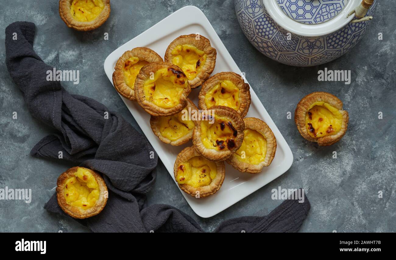 pastel de nata, de Belem, also known as Portuguese custard tart is a ...