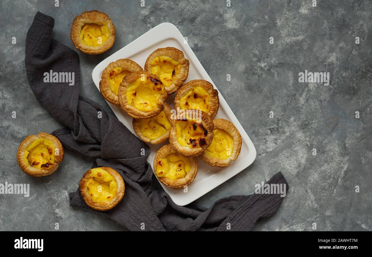 pastel de nata, de Belem, also known as Portuguese custard tart is a ...