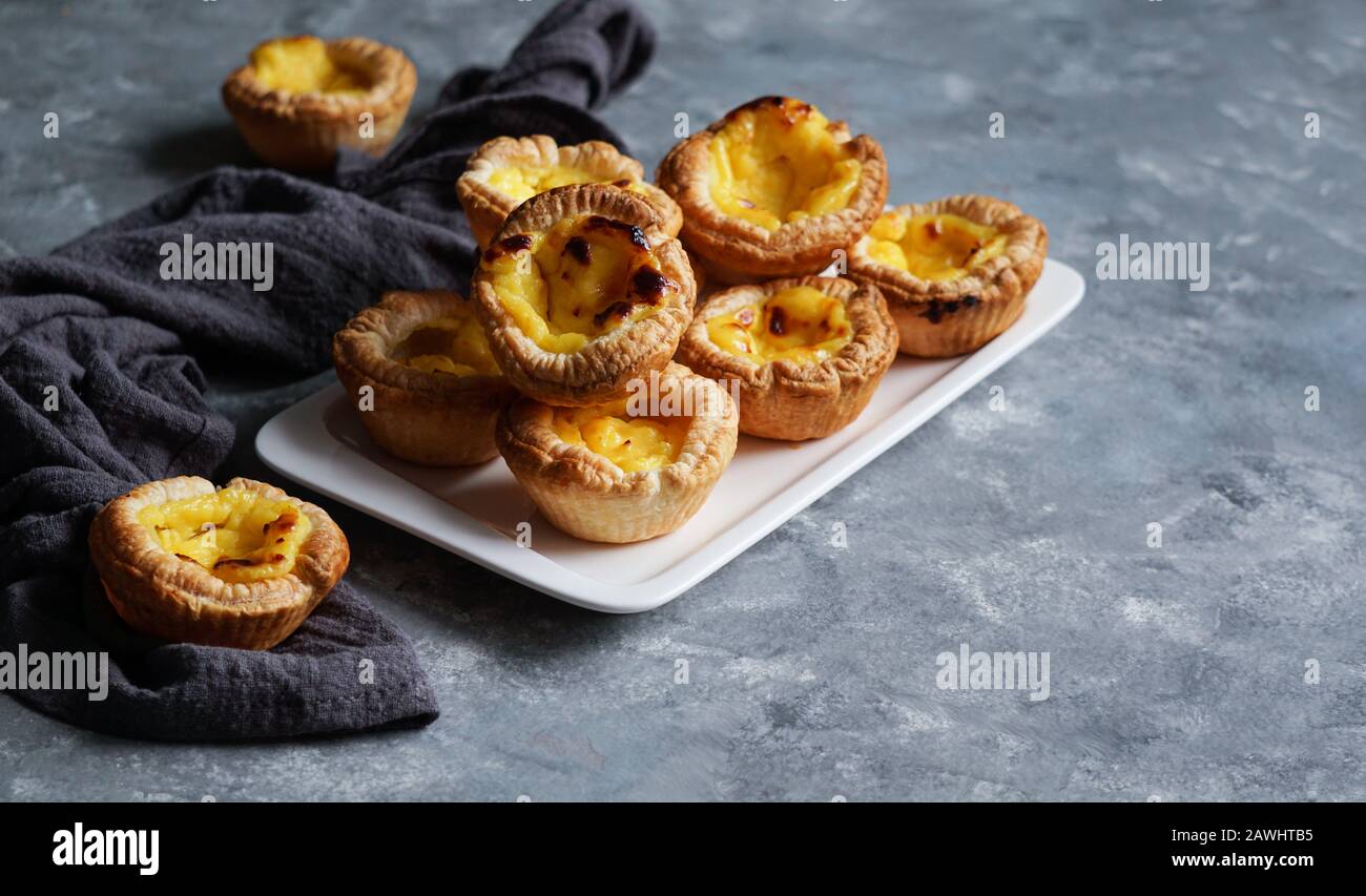 pastel de nata, de Belem, also known as Portuguese custard tart is a ...