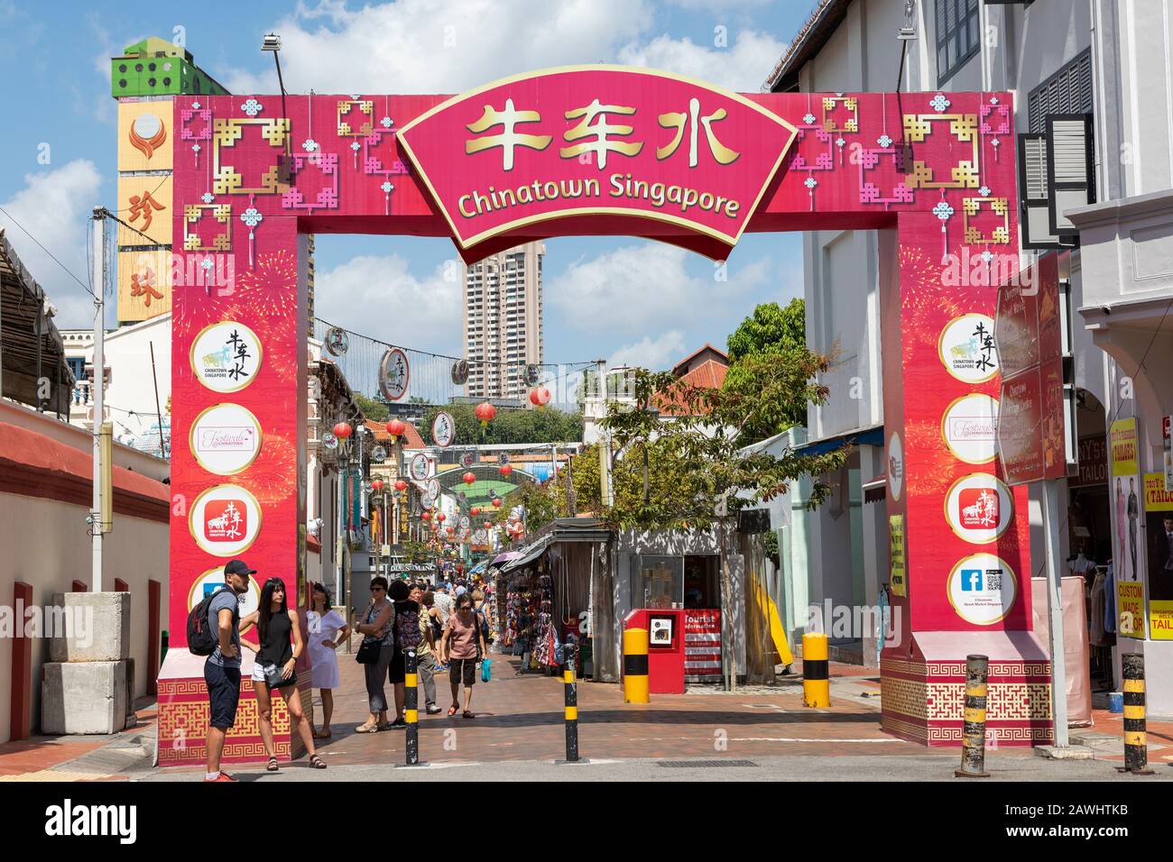 Entrance to Chinatown, off South Bridge Road, Singapore, Asia Stock ...