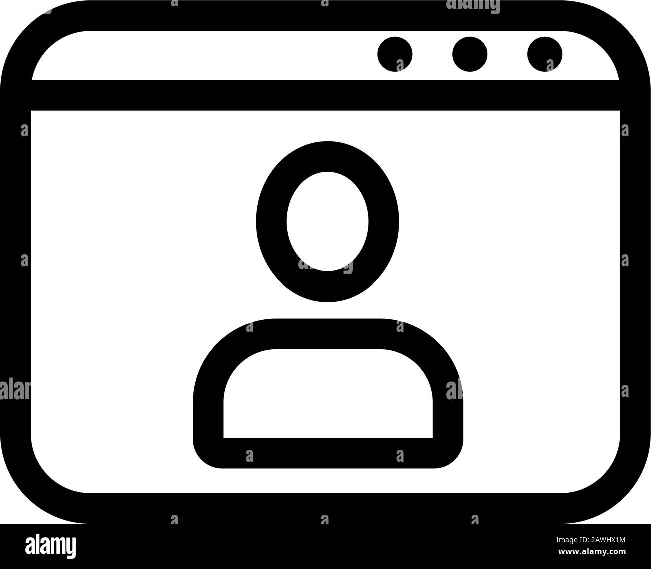 Browser user icon vector. Isolated contour symbol illustration Stock ...