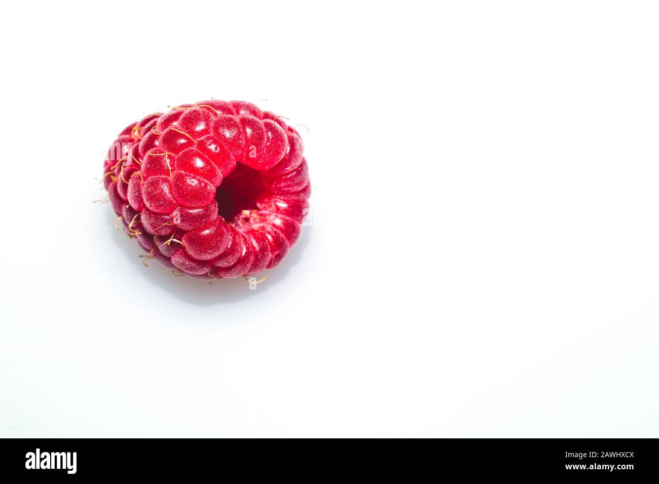 Fresh raspberry isolated on white. ripe raspberries. red berry macro ...