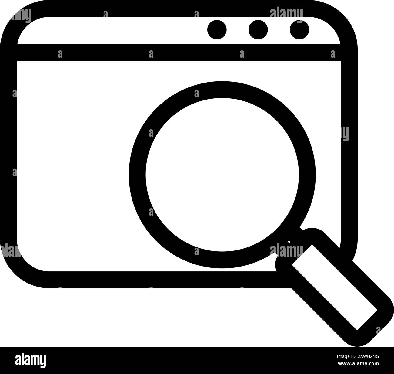 browser search icon vector. Isolated contour symbol illustration Stock ...