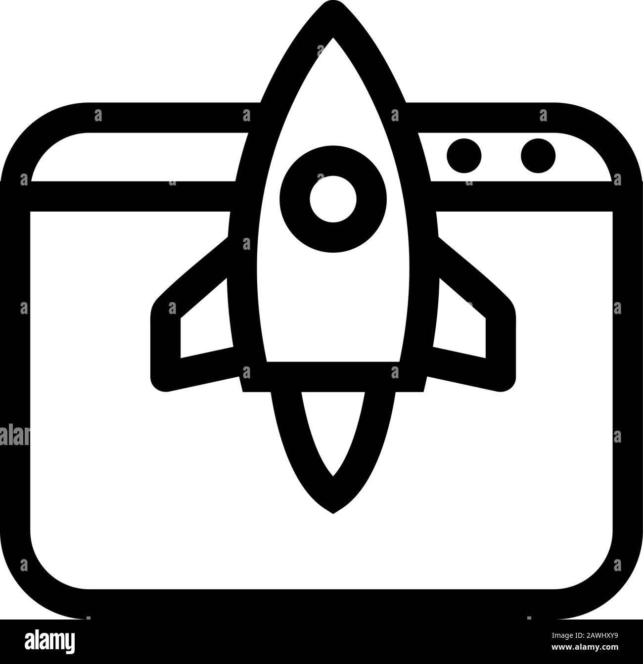 Browser speed rocket icon vector. Isolated contour symbol illustration ...