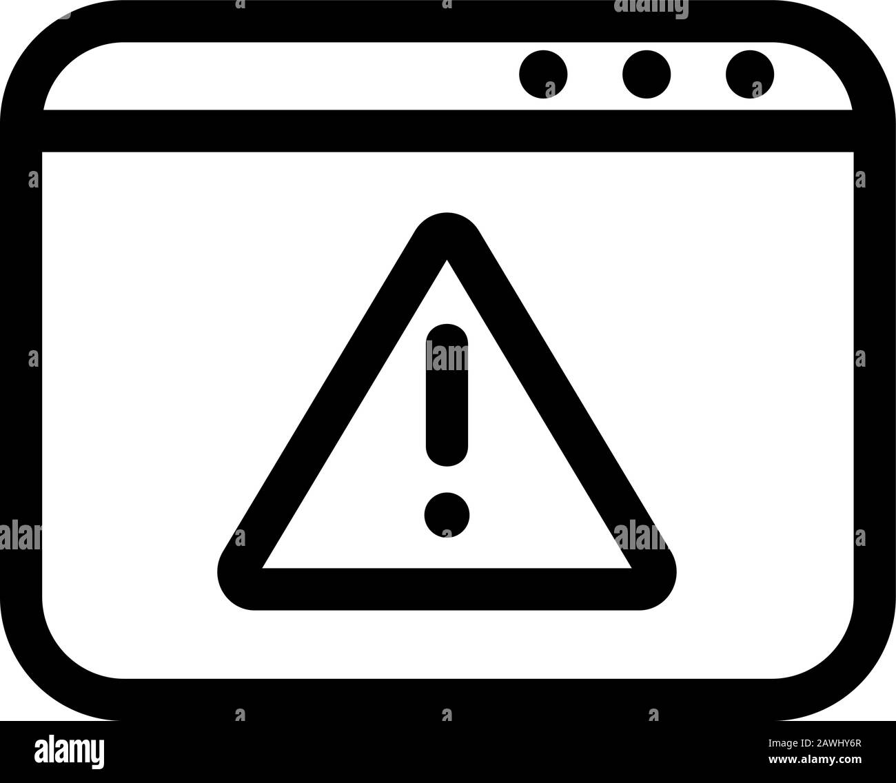browser warning icon vector. Isolated contour symbol illustration Stock ...