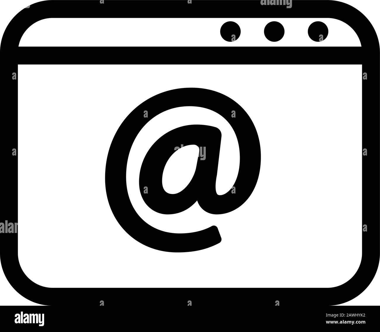 Browser mail icon vector. Isolated contour symbol illustration Stock ...