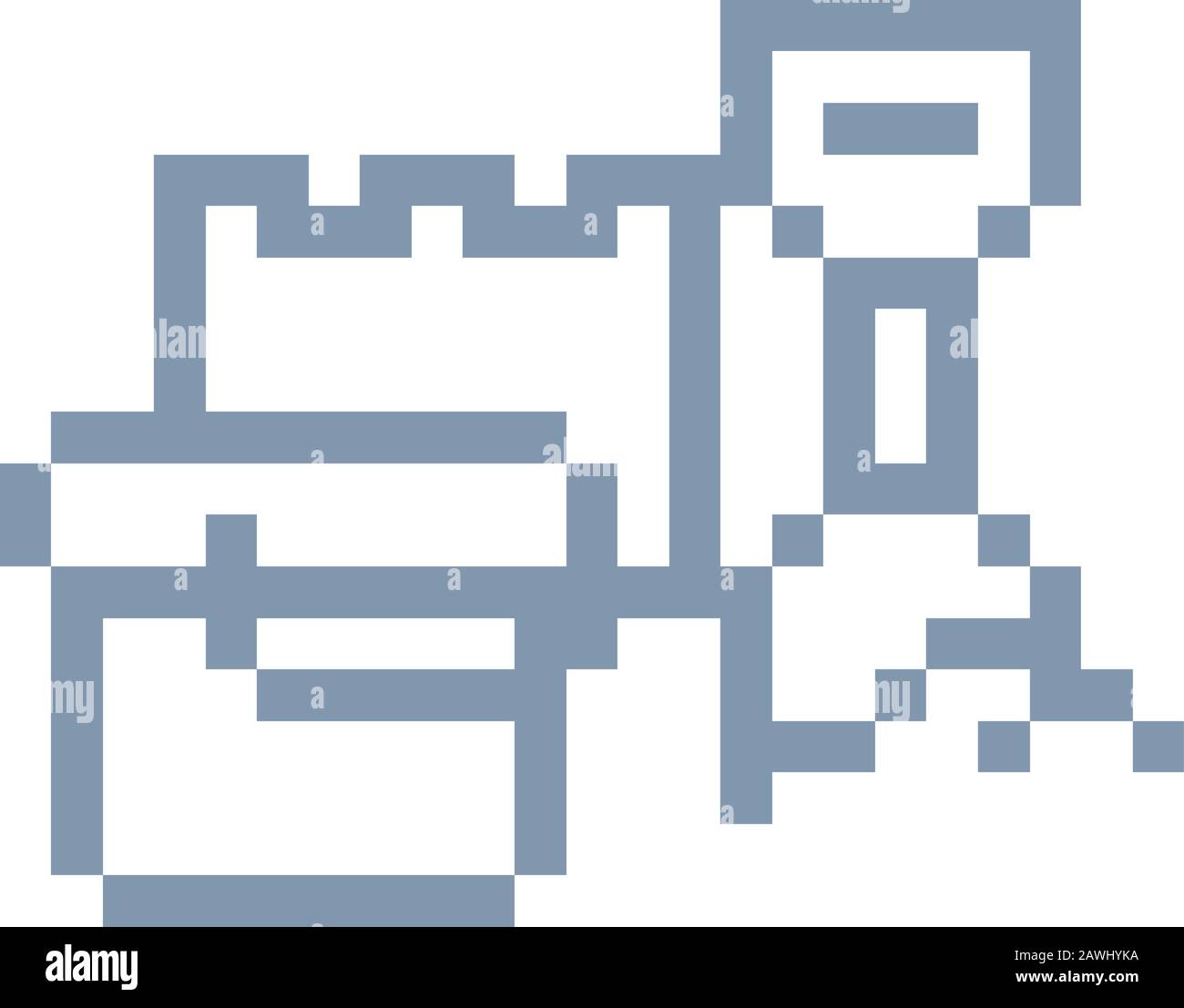 Bucket Spade Sandcastle Pixel 8 Bit Game Art Icon Stock Vector Image ...