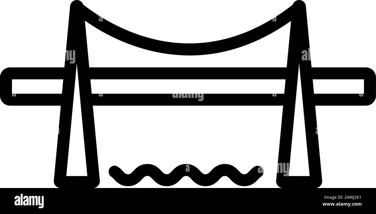 Bridge icon vector. Isolated contour symbol illustration Stock Vector ...