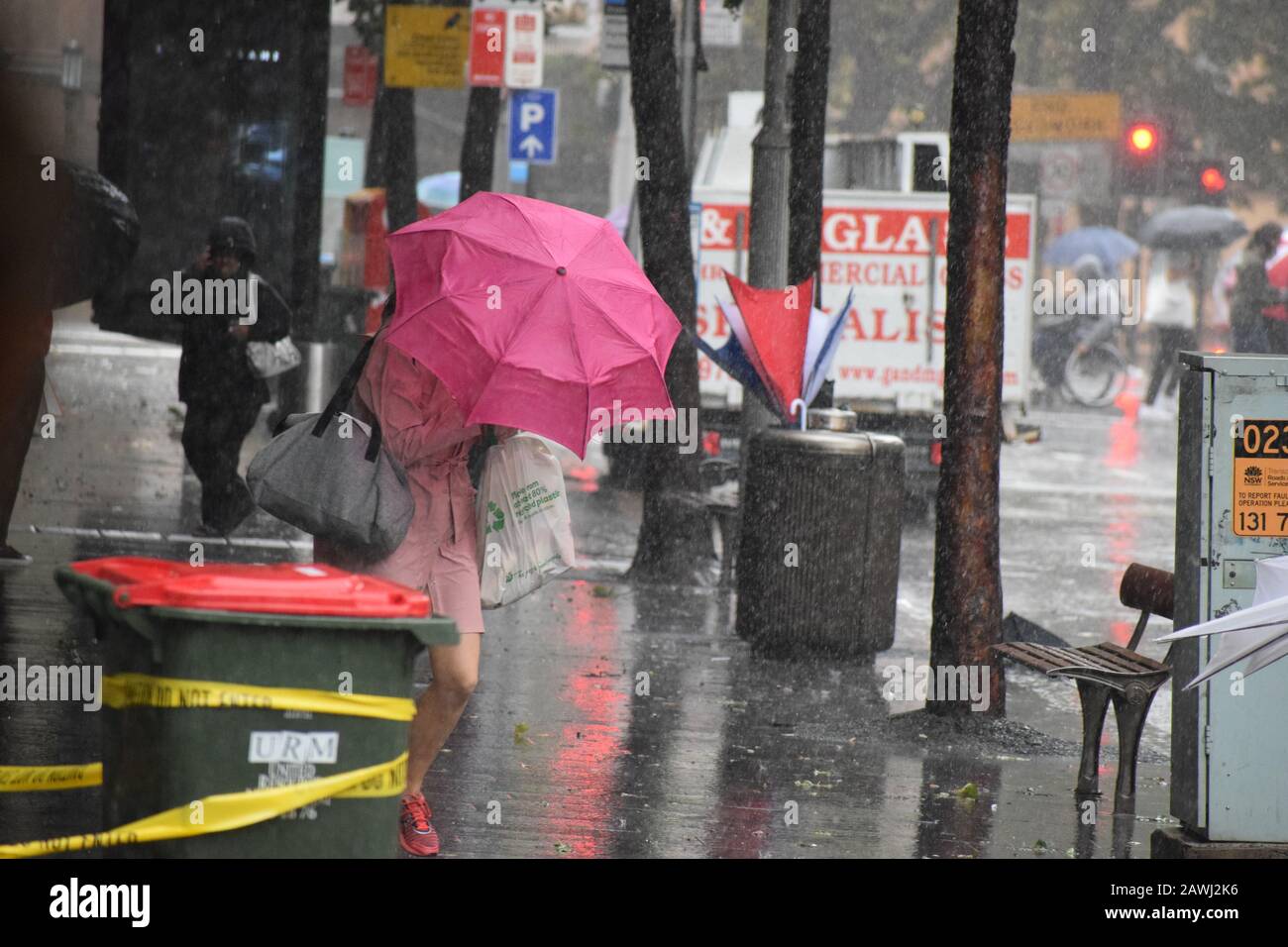 Rainy and windy Sydney Stock Photo - Alamy
