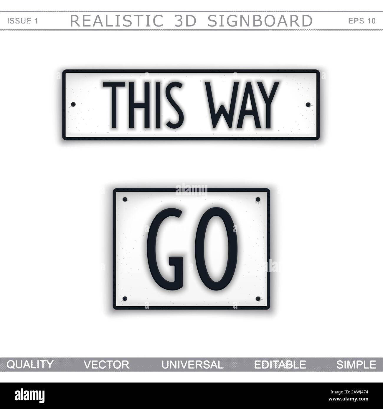 Direction signs. This way. Go. Stylized signboard design. Vector badge ...