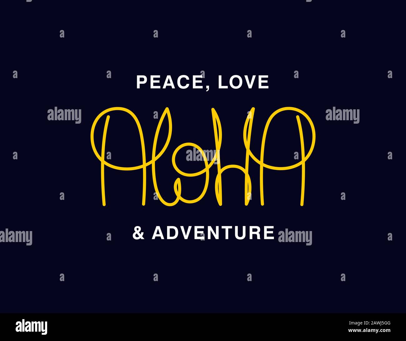 Hand drawn aloha hawaii lettering Stock Vector Images - Alamy