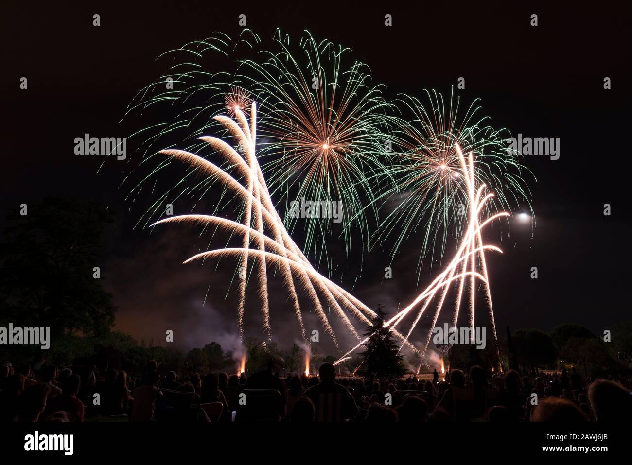 Fireworks at the village festivals Stock Photo - Alamy