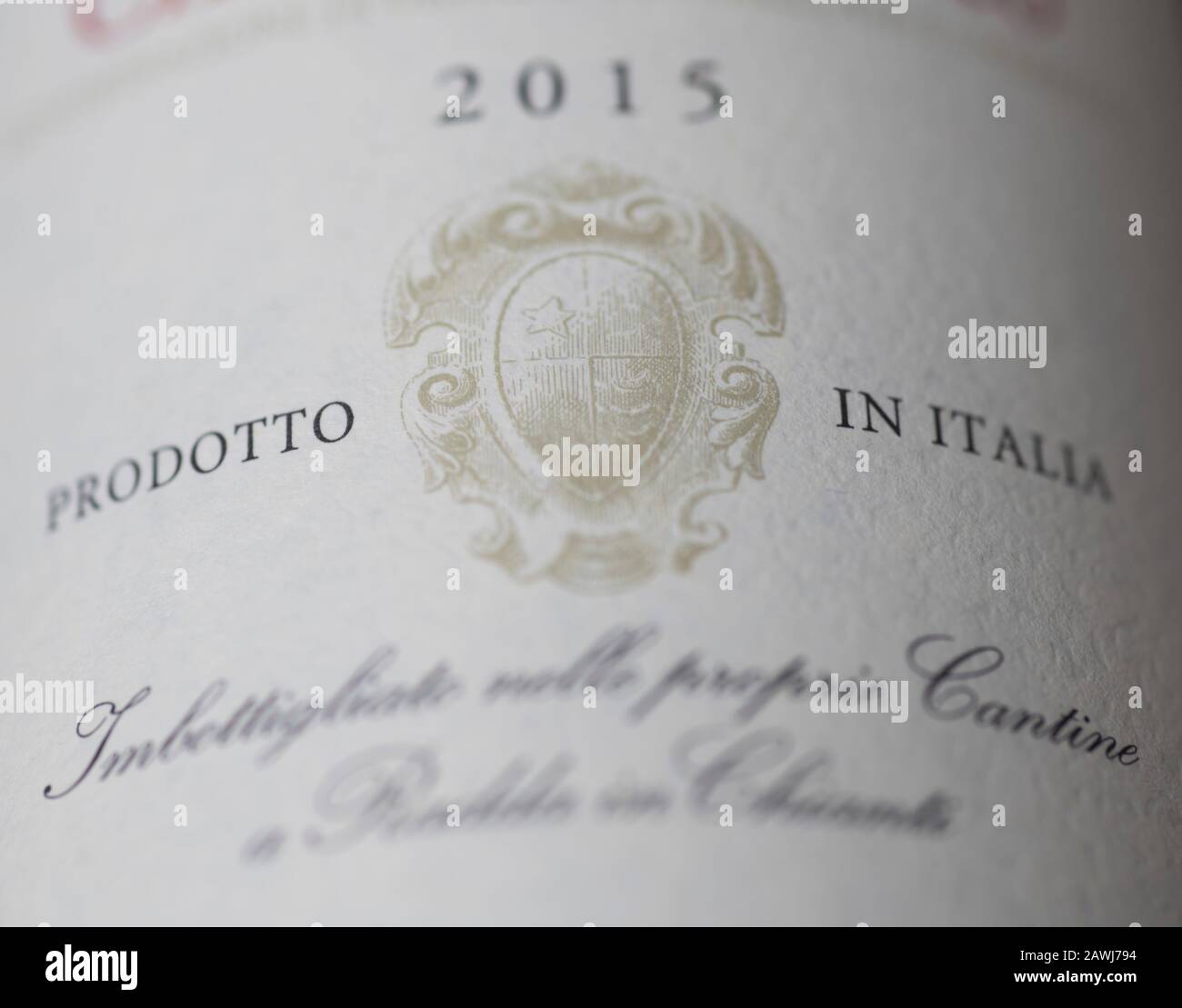 Chianti Classico wine bottle label, 2015, Montemajone, Cantine a Radda ...