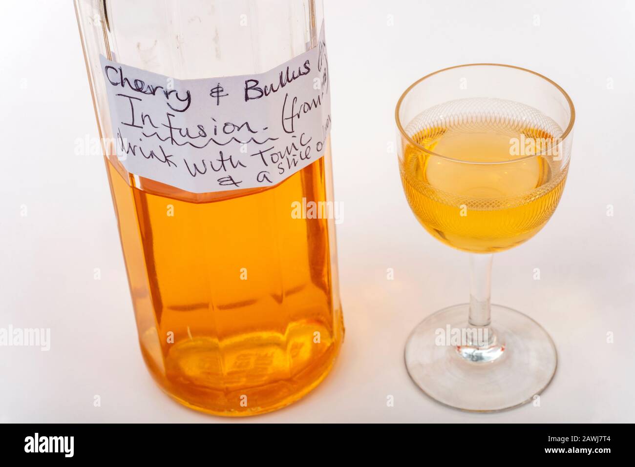 Homemade cherry and bullus wine Stock Photo - Alamy