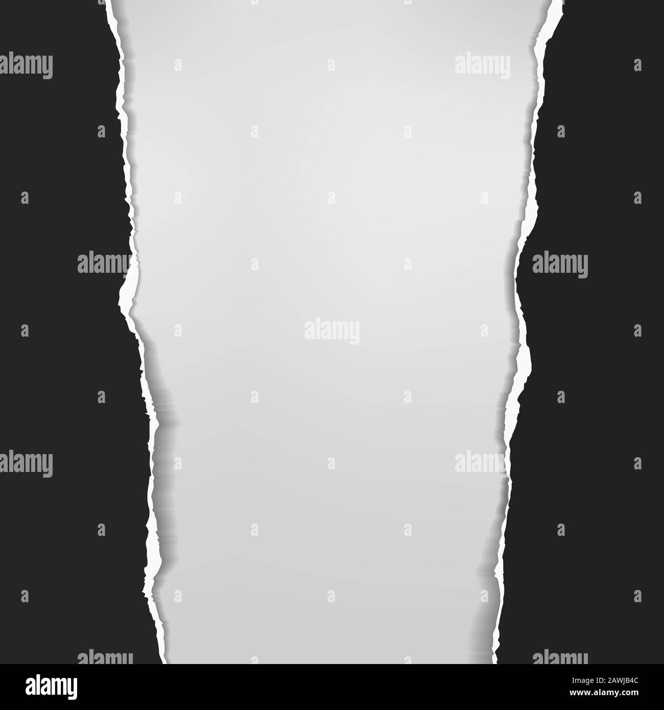 Pieces of torn, ripped black vertical paper with soft shadow are on ...