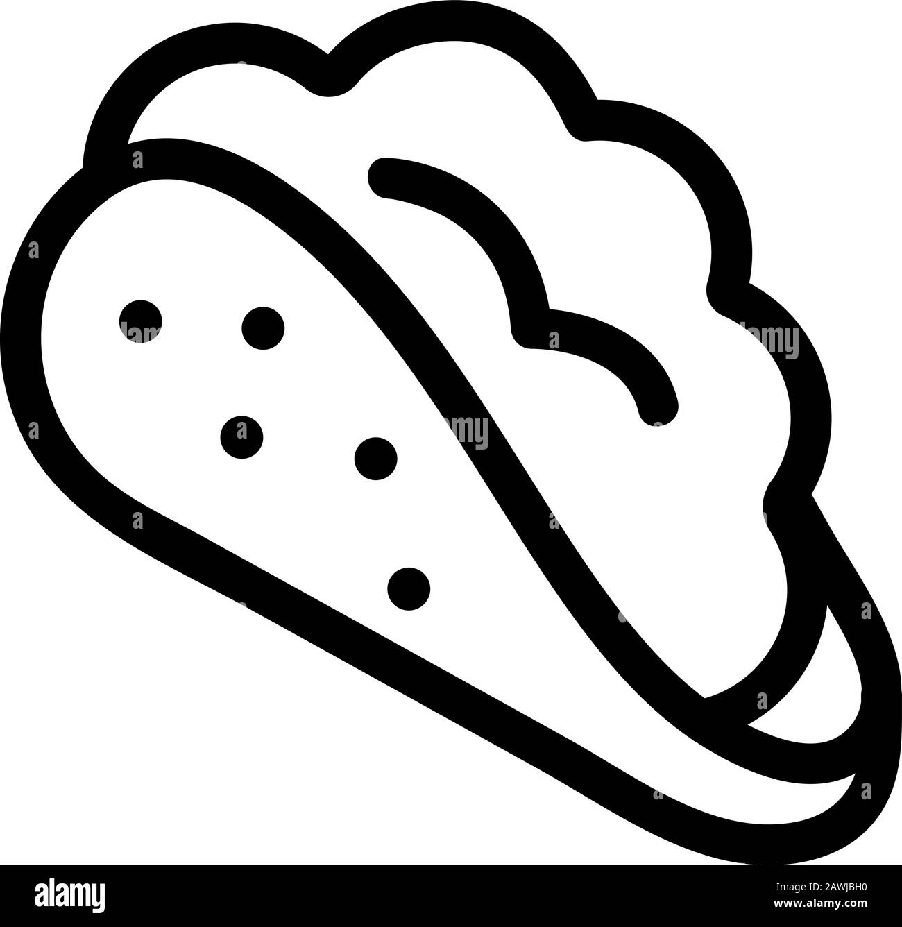 Taco icon vector. Isolated contour symbol illustration Stock Vector ...
