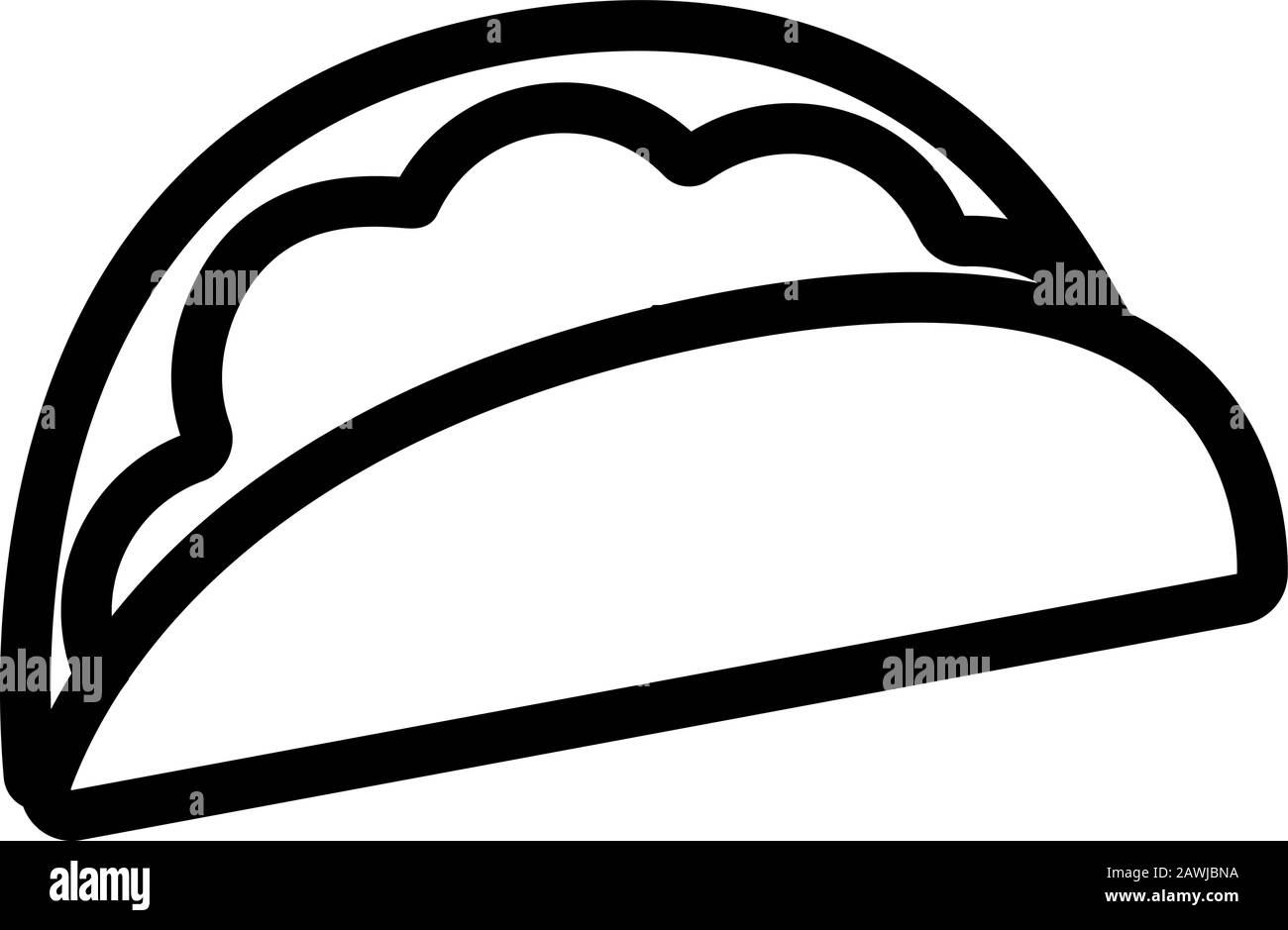 Taco icon vector. Isolated contour symbol illustration Stock Vector ...