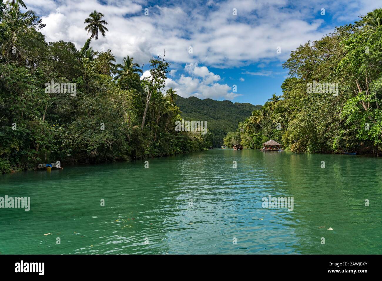 Cruise ship on the Loboc River is a river in the Bohol province of the ...
