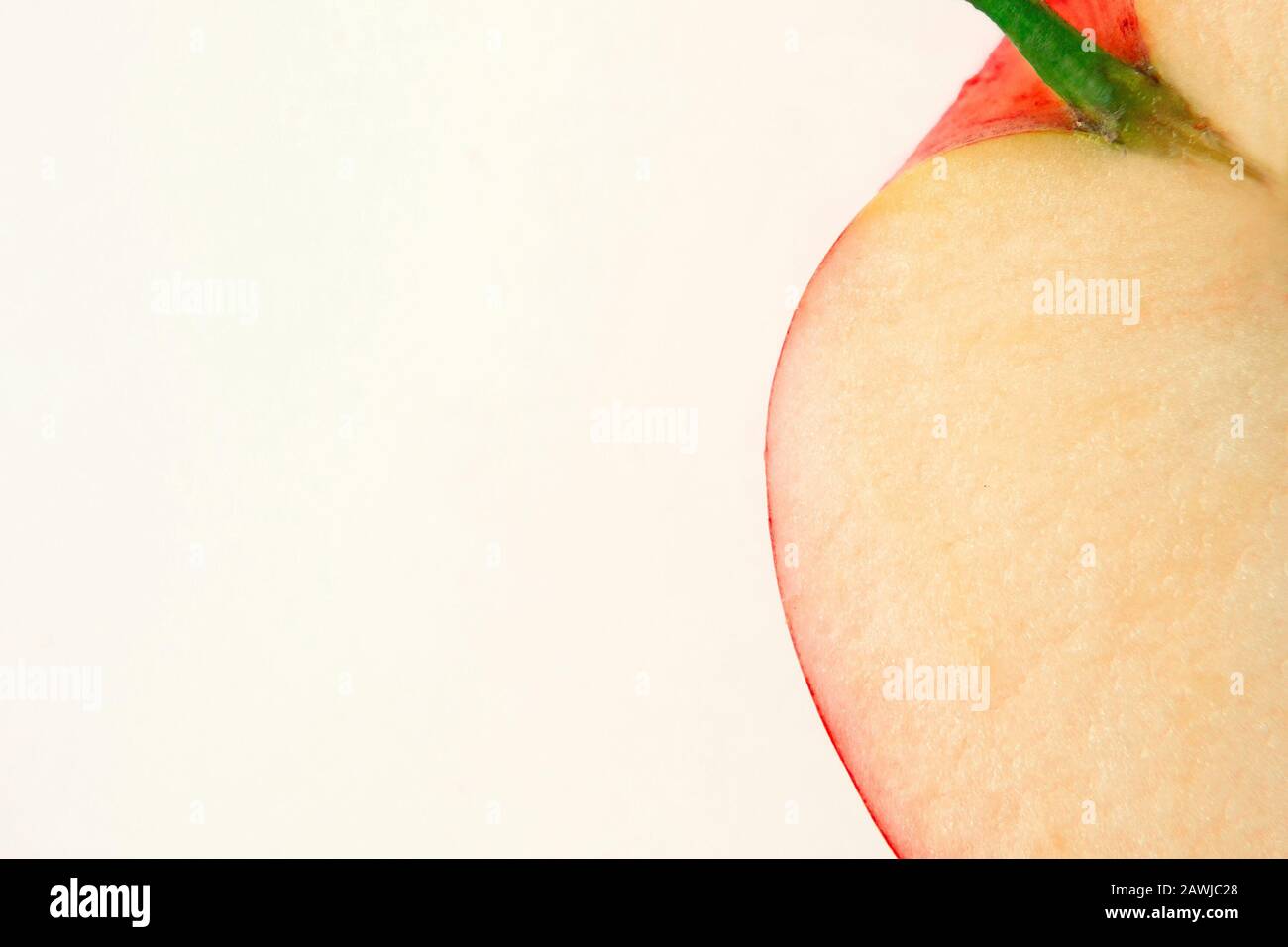 Cut apple part on white isolated background. Ecologically pure fruit ...