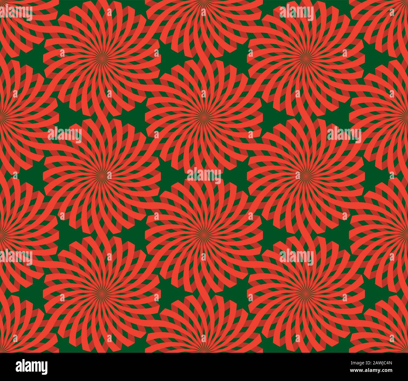 Seamless Christmas Wrapping Paper Spiral pattern Stock Vector Image ...