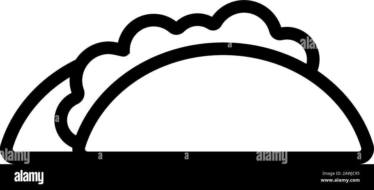 Taco icon vector. Isolated contour symbol illustration Stock Vector ...