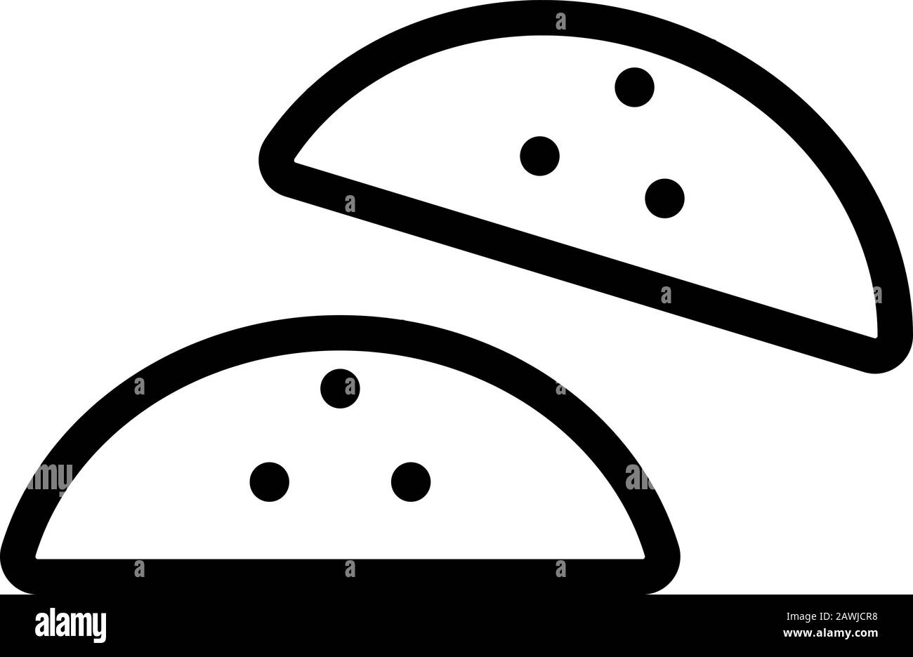 Taco icon vector. Isolated contour symbol illustration Stock Vector ...