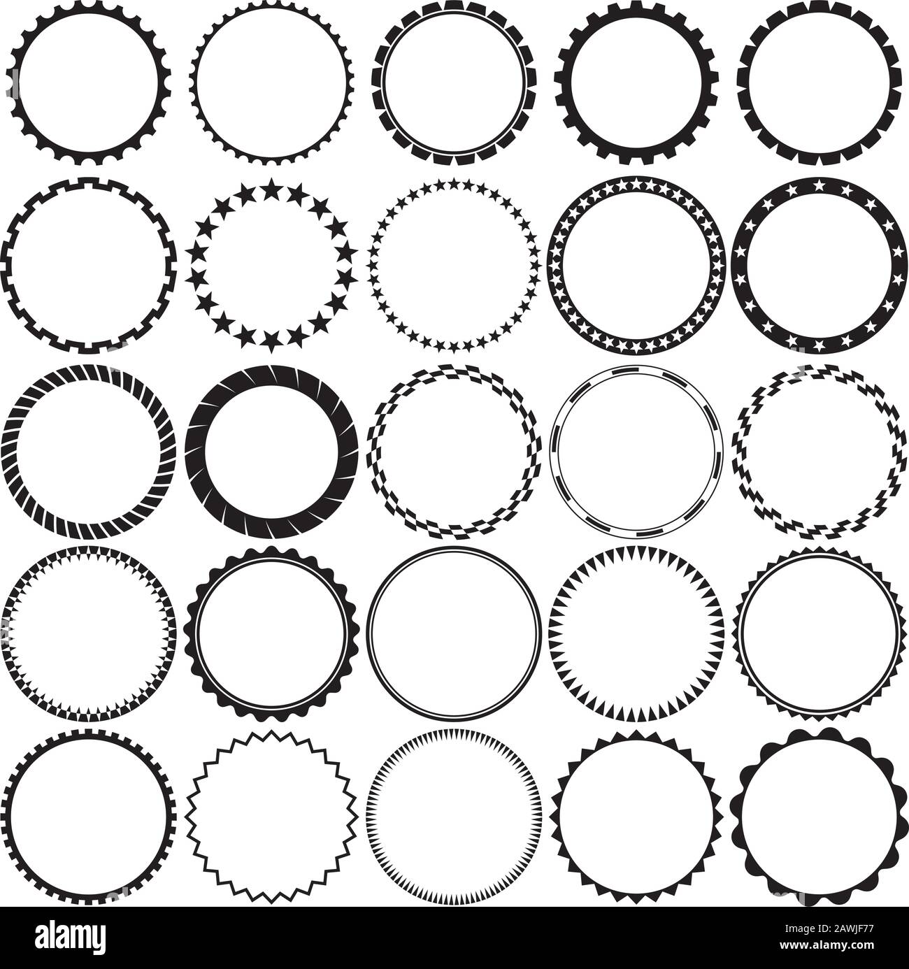 Collection of Round Decorative Border Frames with Clear Background ...