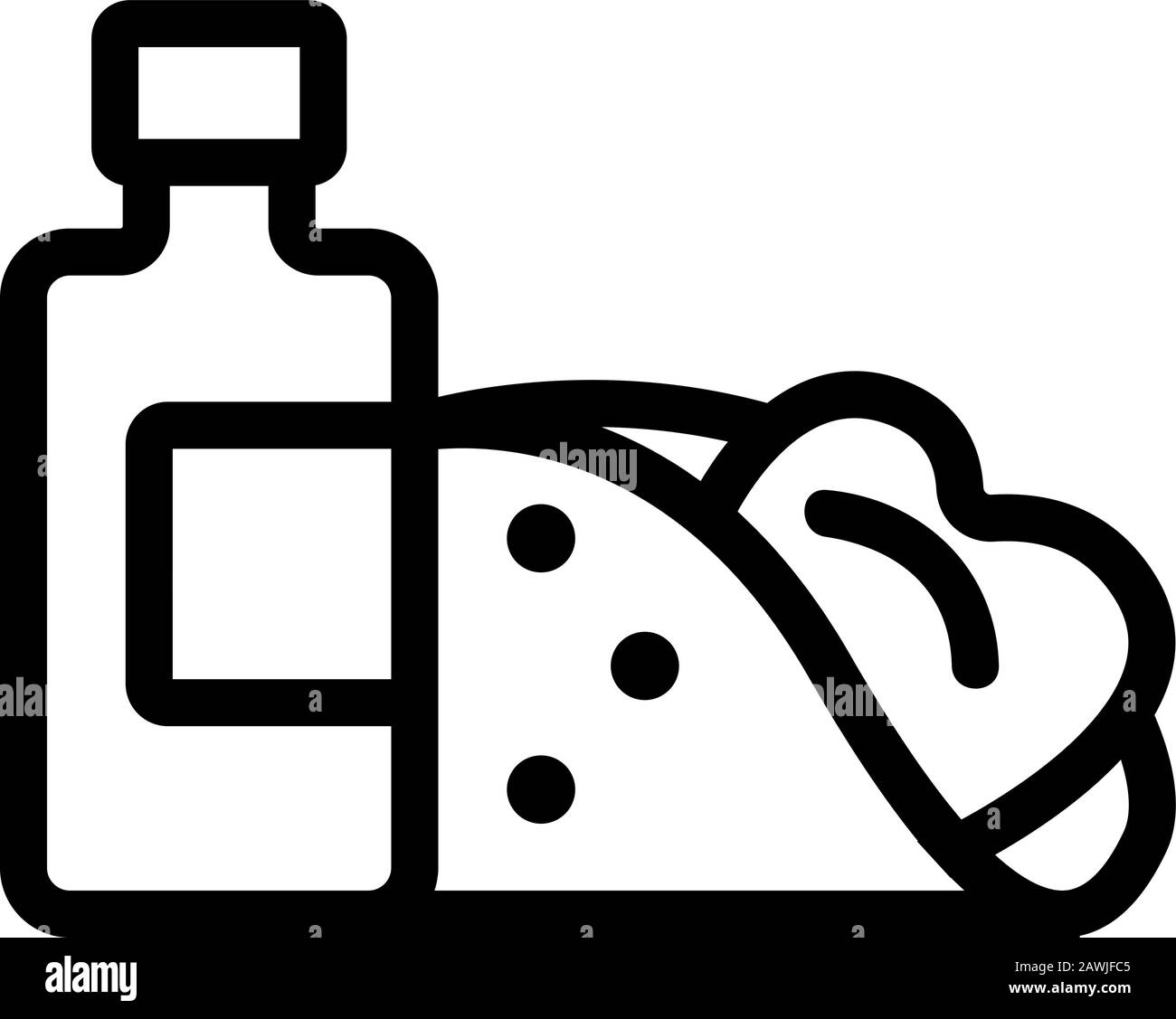 Taco icon vector. Isolated contour symbol illustration Stock Vector ...