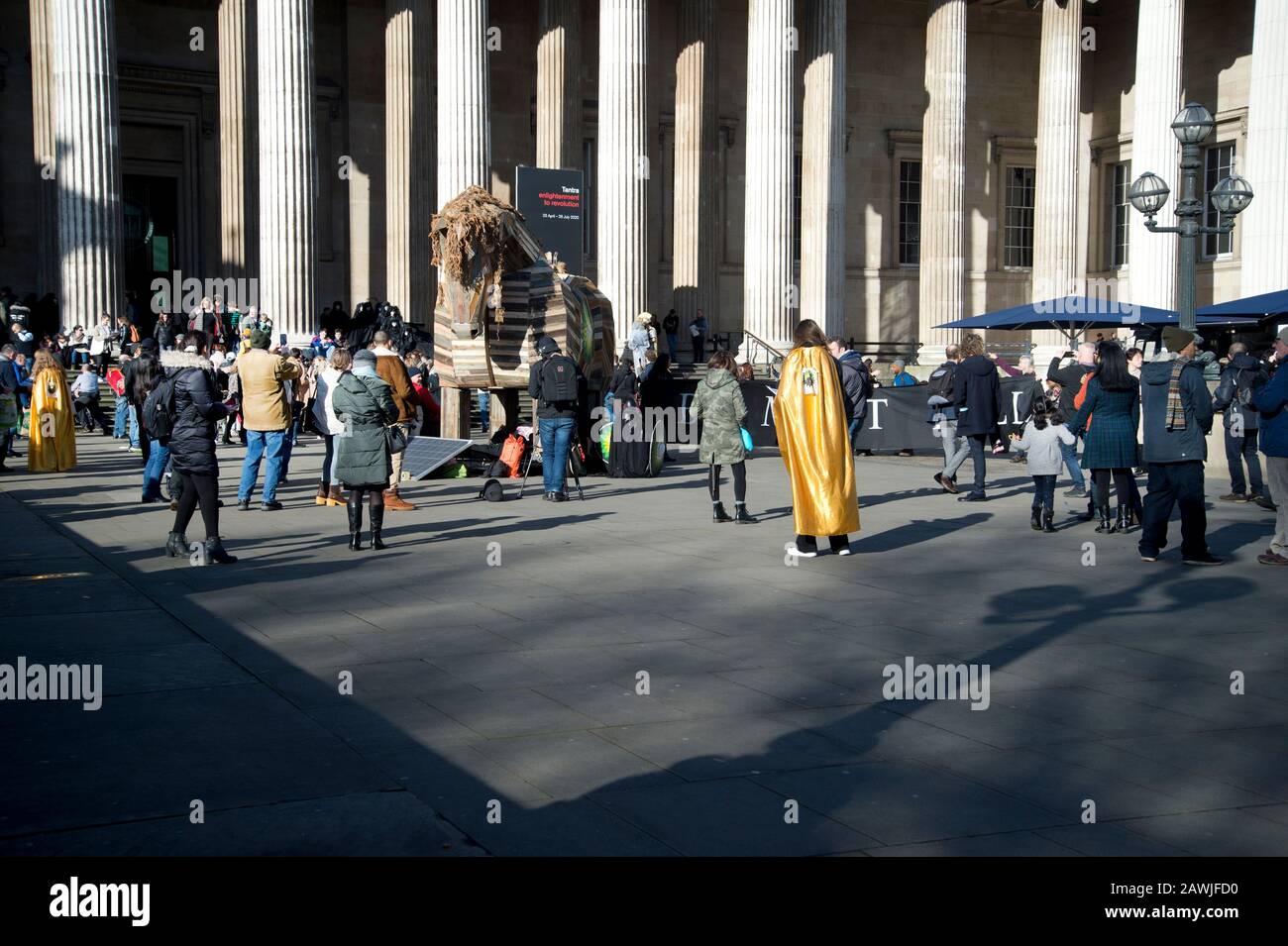 British Museum London February 8th 2020. Protest against the ...