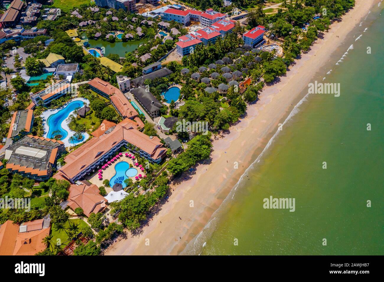 Krabi - Railay beach seen from a drone. One of Thailand's most famous ...