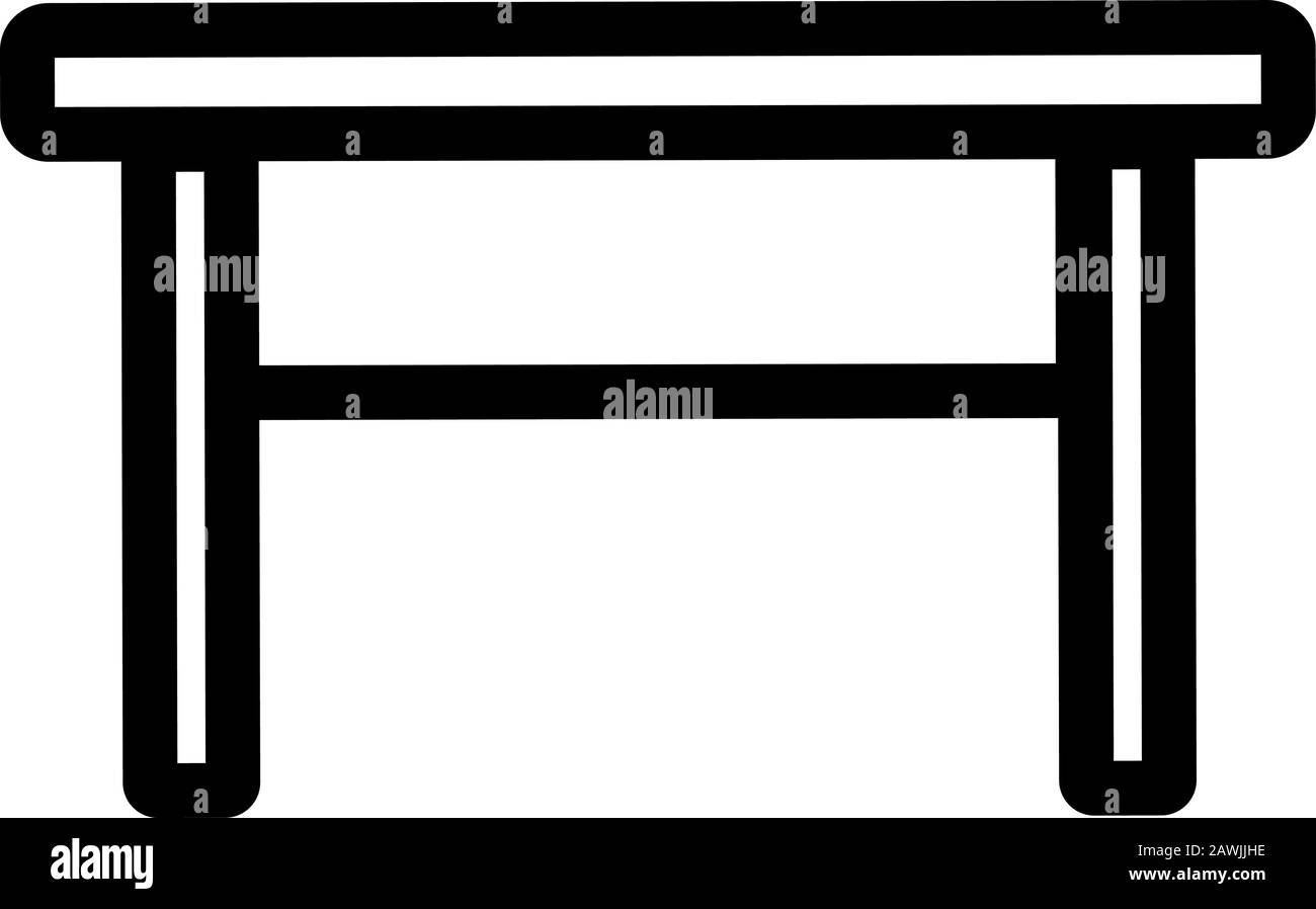 White picnic table symbol icon Black and White Stock Photos & Images ...