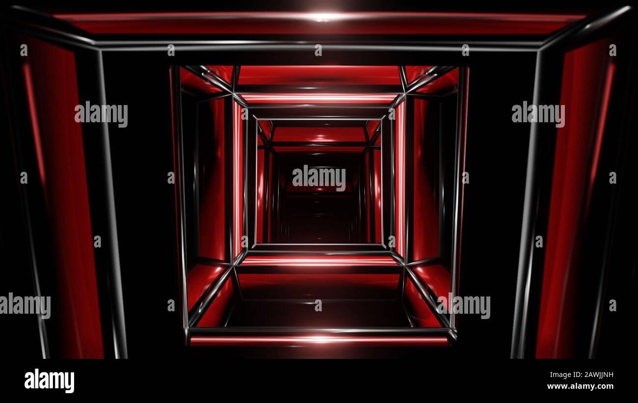 red endless tunnel wallpaper 3d rendering illustration Stock Photo - Alamy
