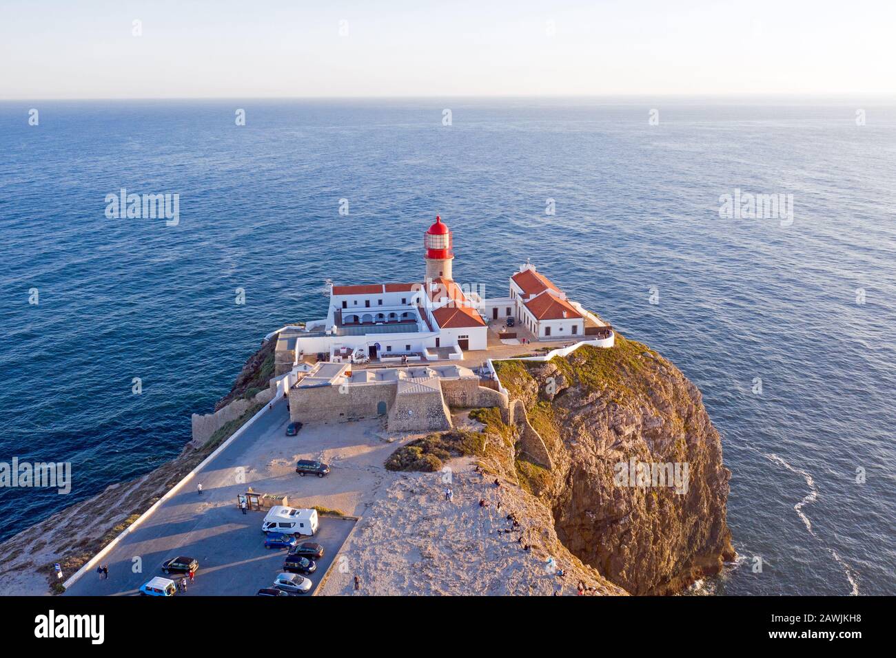 Aerial from the lighthouse Cabo Vicente near Sagres in Portugal Stock ...