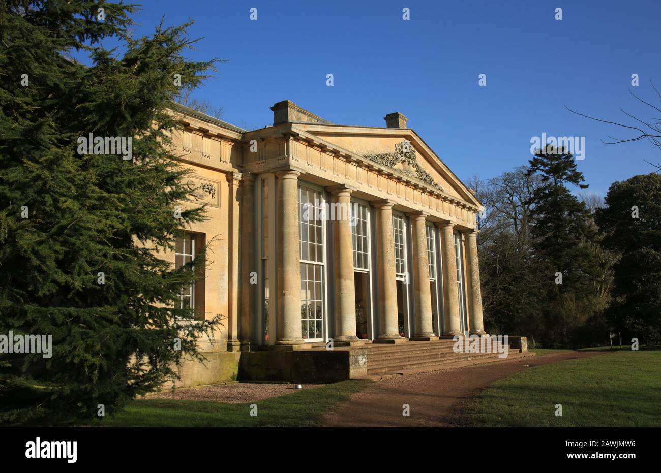 The Temple greenhouse in the grounds of Croome court, Worcestershire ...