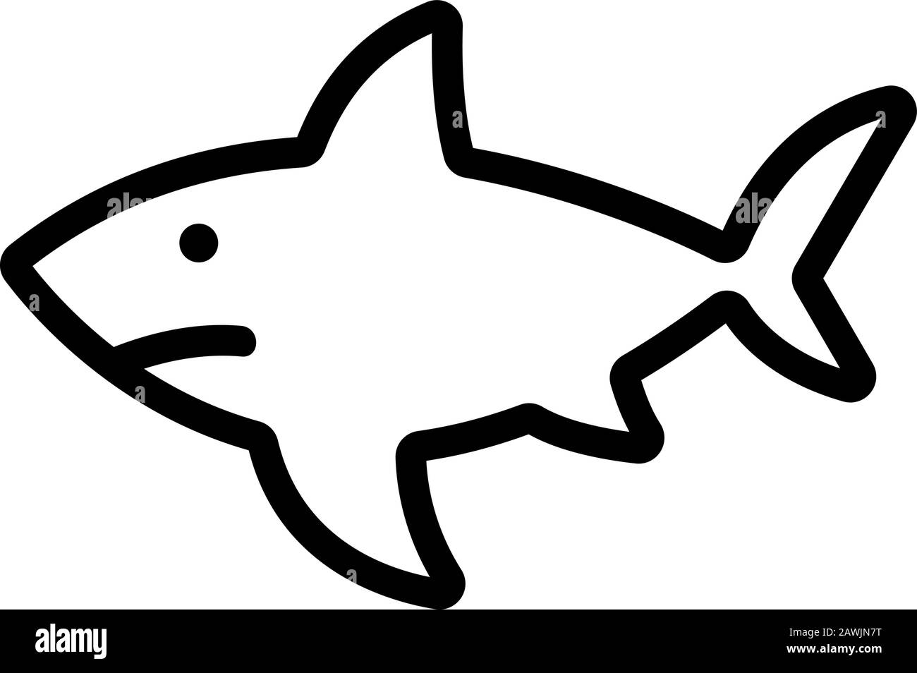 Black white outline image shark Stock Vector Images - Alamy