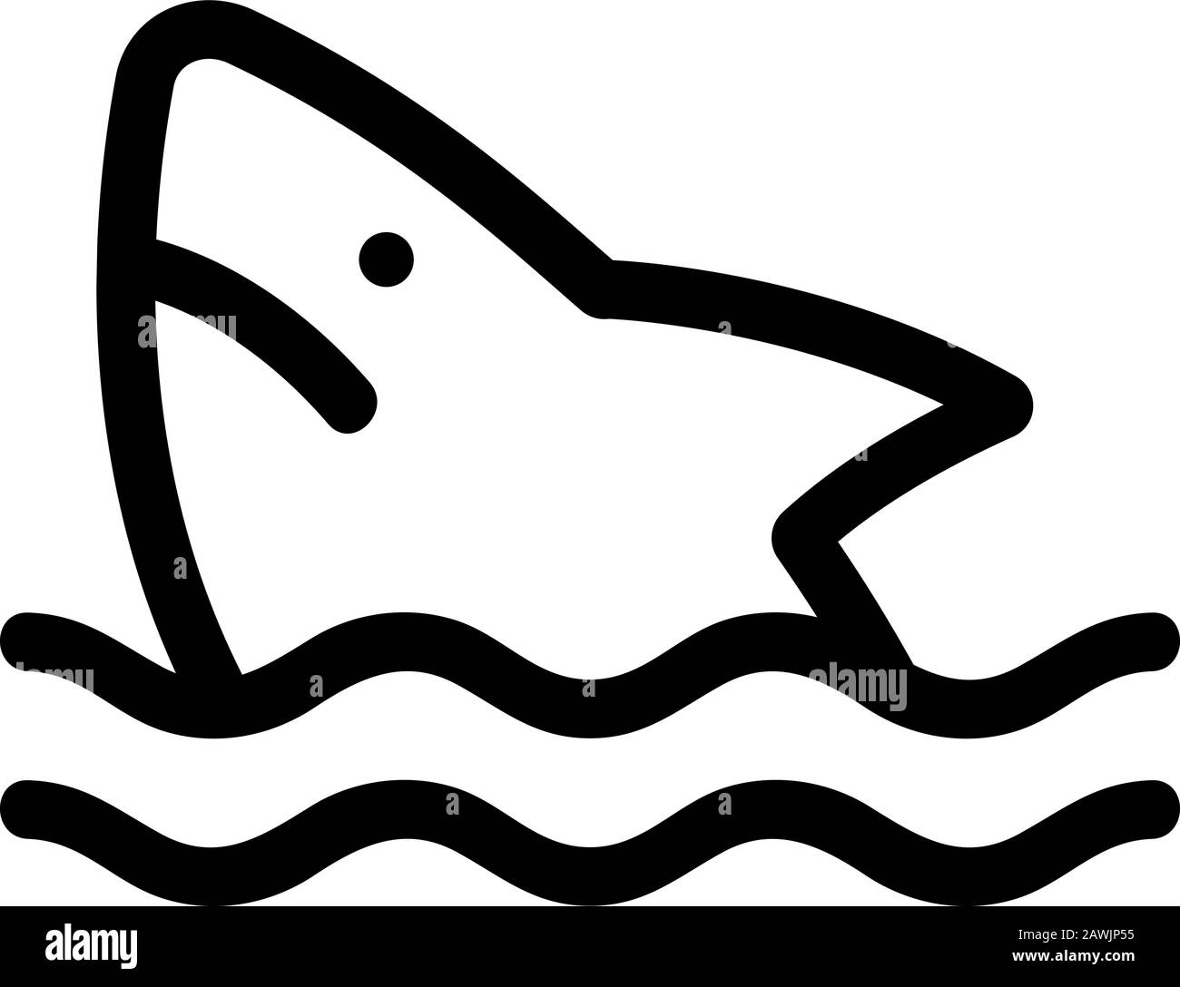 Shark icon vector. Isolated contour symbol illustration Stock Vector ...