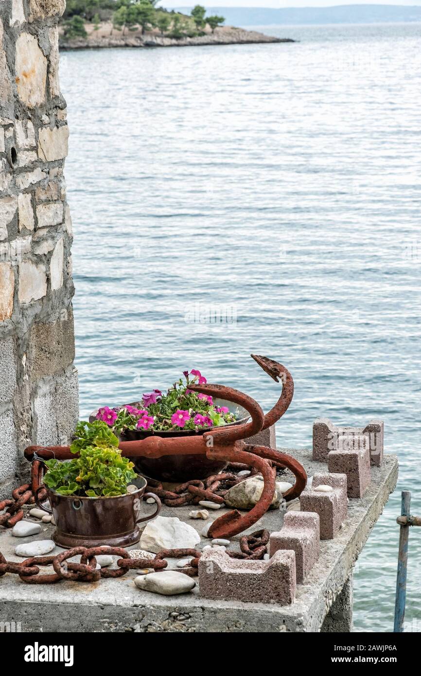 Symbolic anchor, Solta, Croatia. Travel destination Stock Photo - Alamy