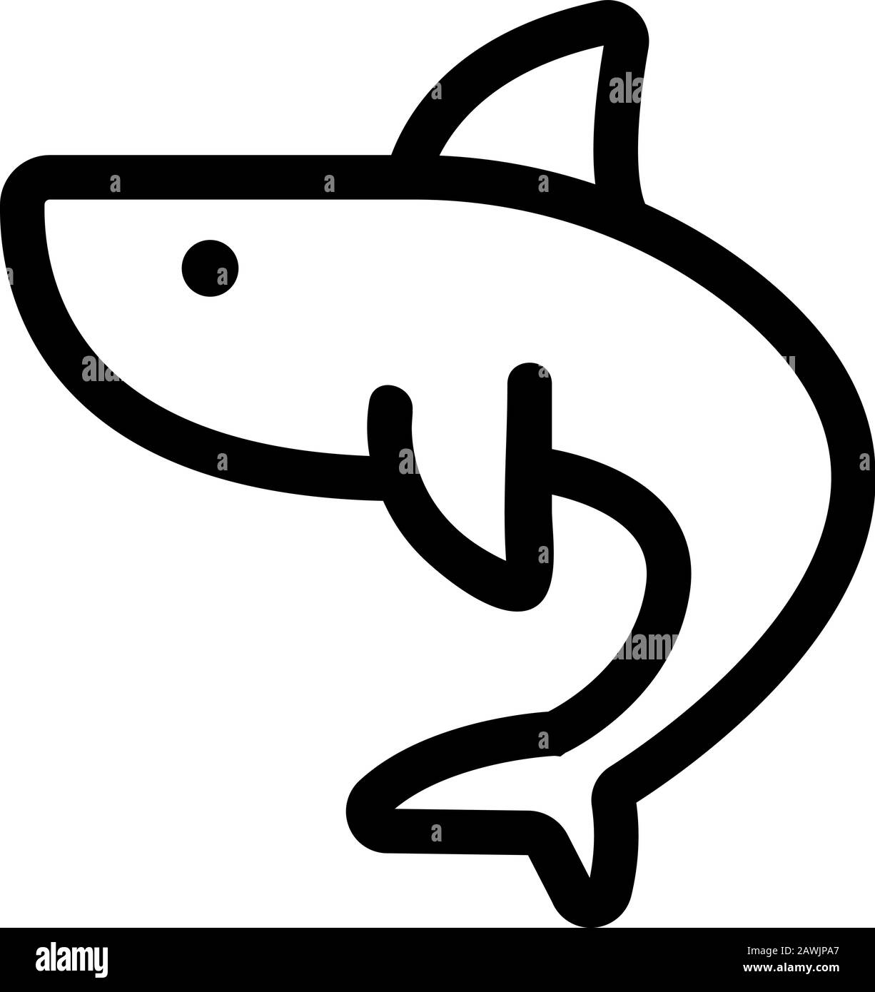 Shark icon vector. Isolated contour symbol illustration Stock Vector ...
