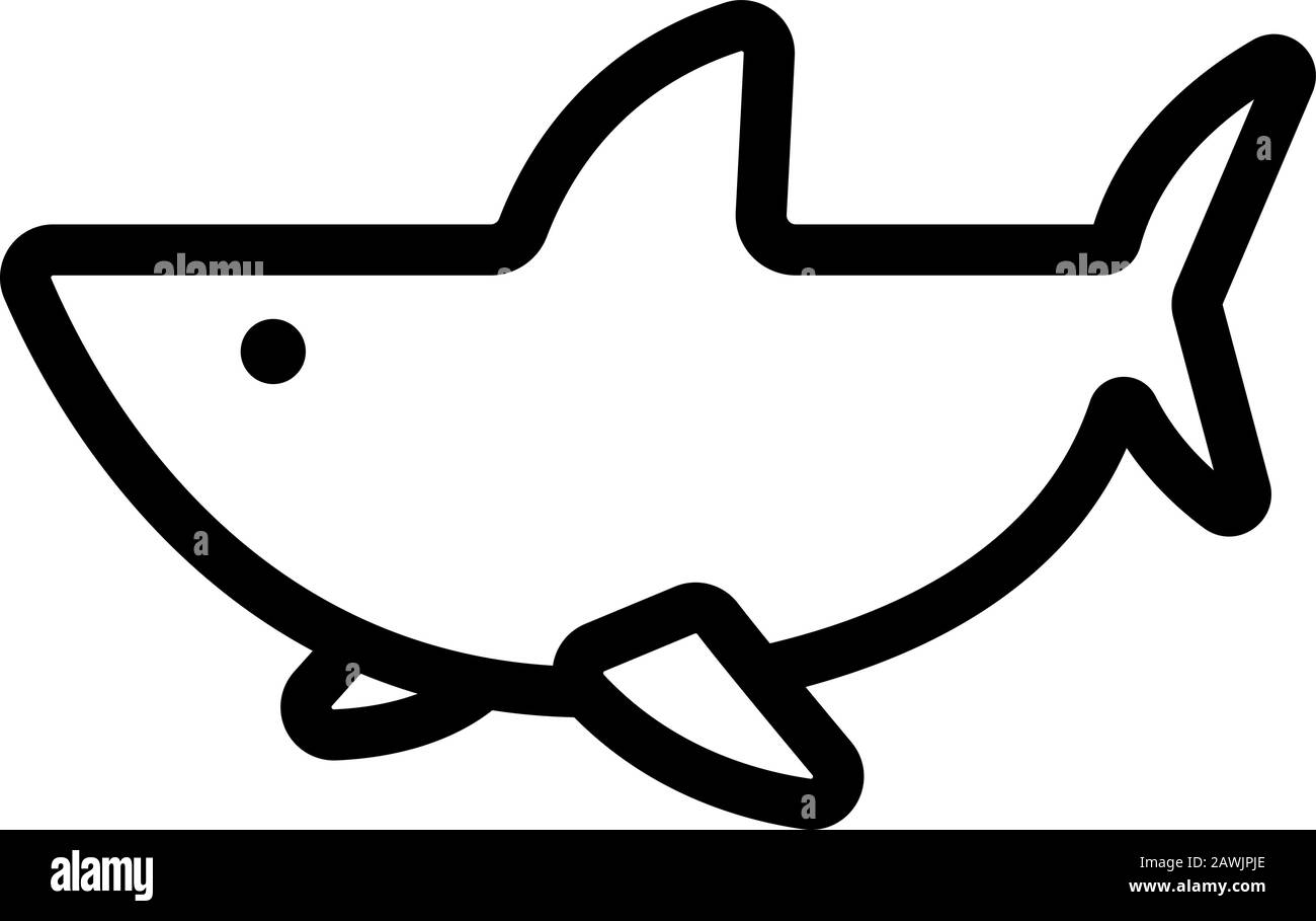 Shark icon vector. Isolated contour symbol illustration Stock Vector ...