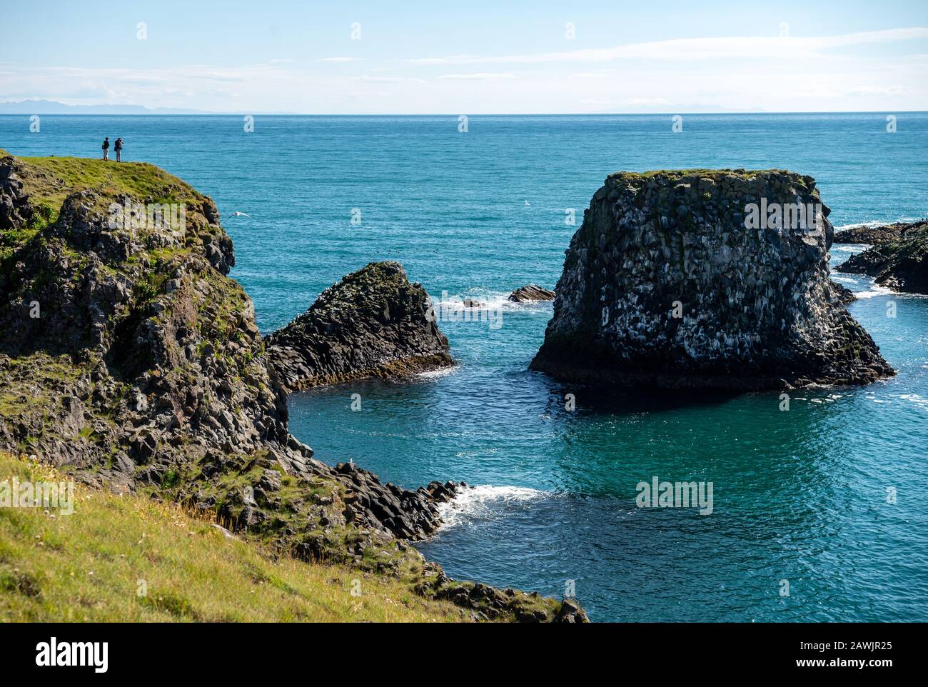 The cliffs between Arnarstapi and Hellnar in Snaefellsnes, west Iceland ...