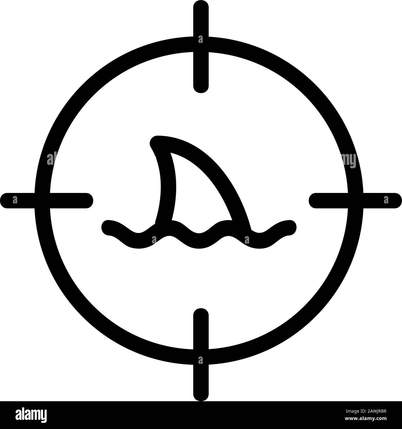 Shark Bite Outline Vector