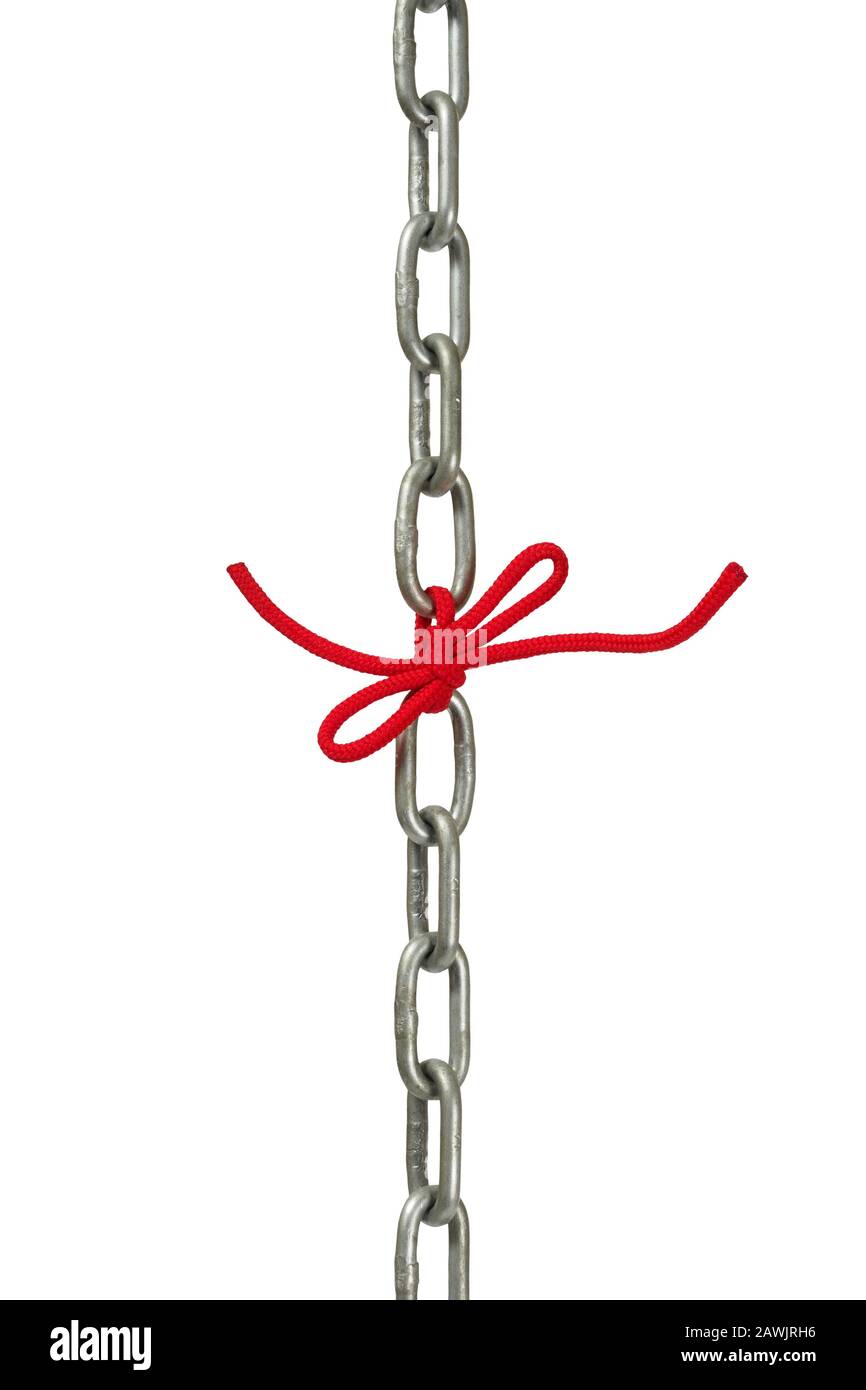 Macro of broken chain isolated on white background Stock Photo - Alamy