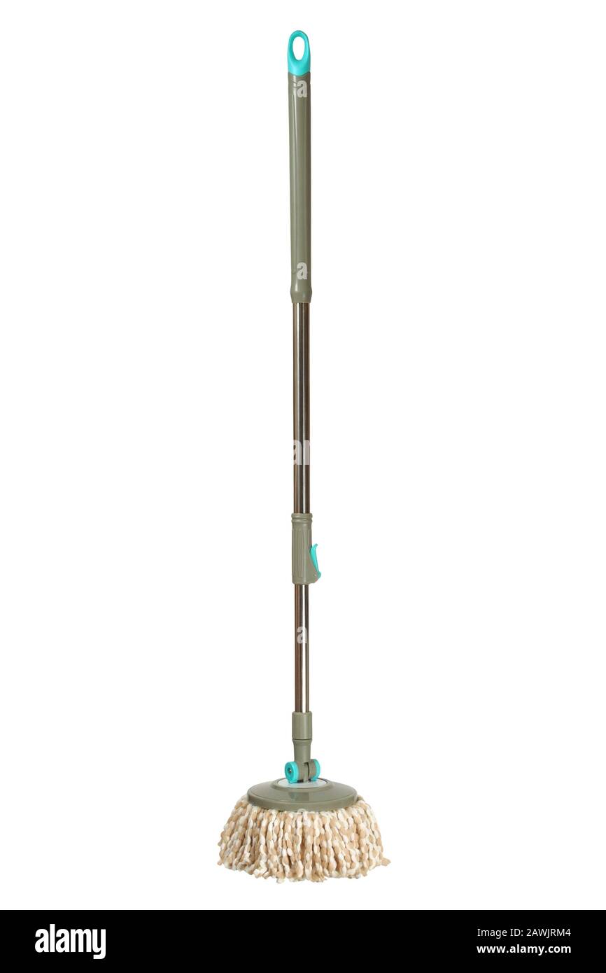 Rotary floor mop isolated on white background Stock Photo - Alamy