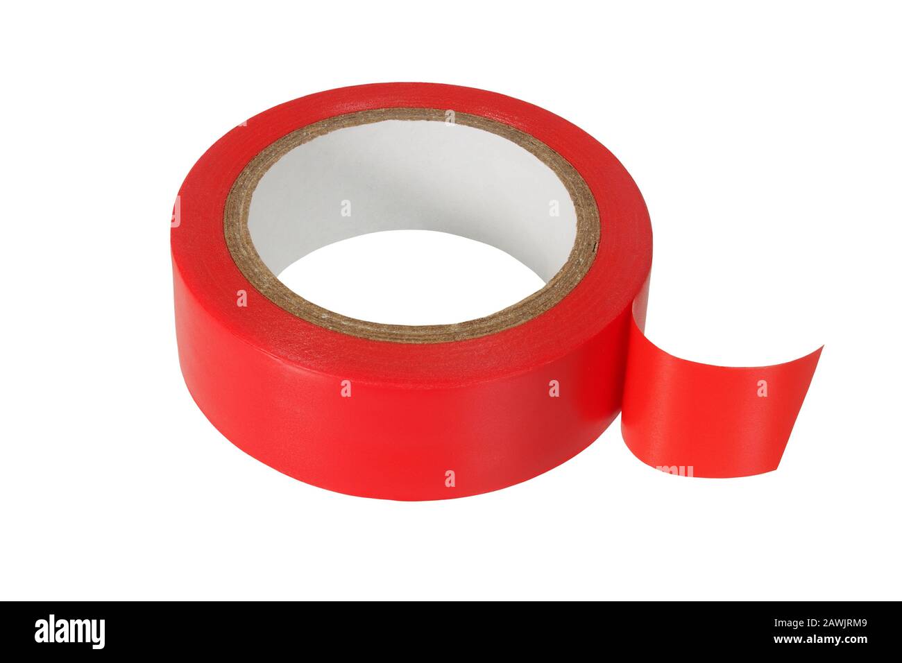 Red insulating tape isolated on white background Stock Photo - Alamy