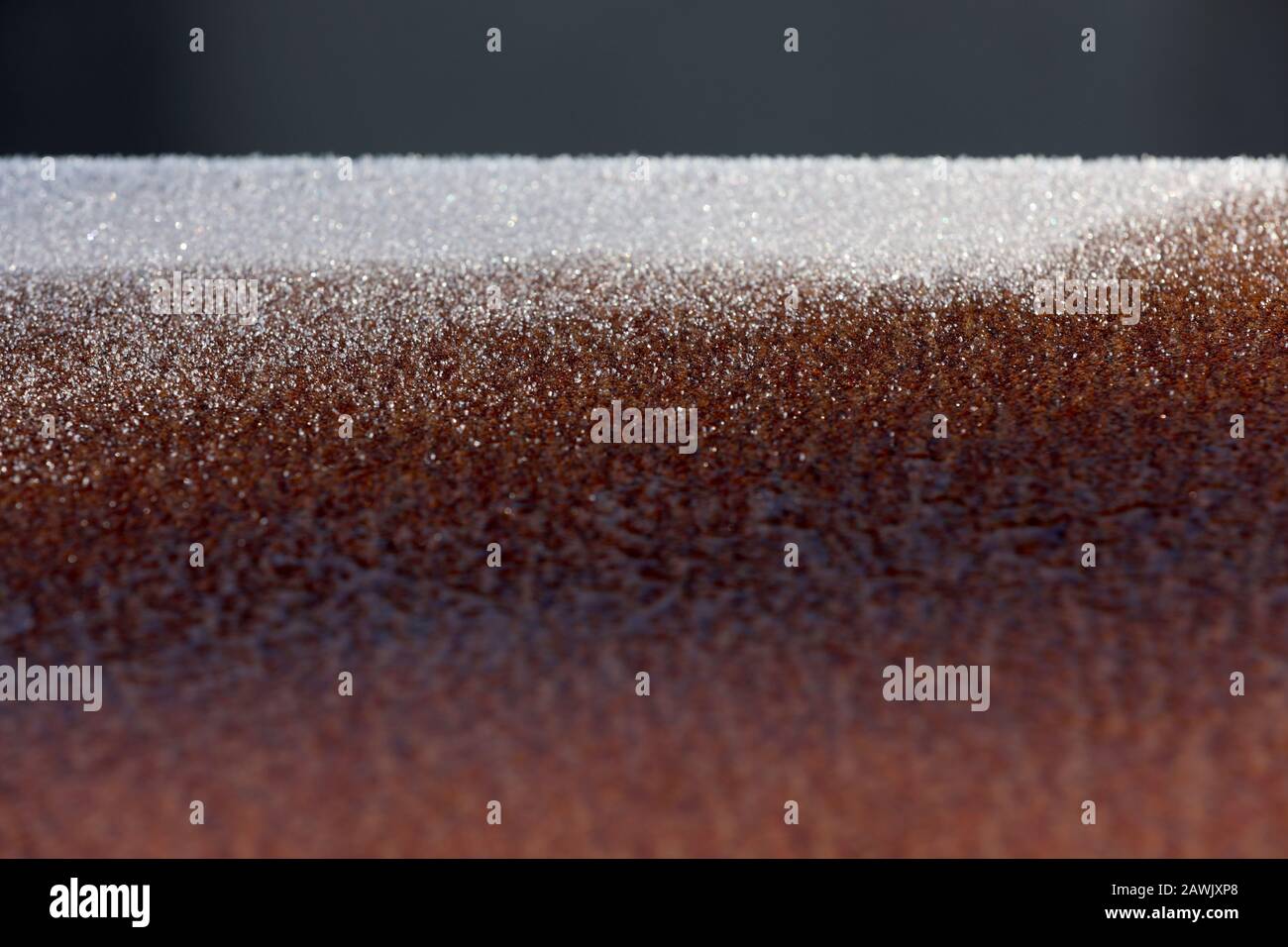 Metal Corten steel with ice crystals Stock Photo - Alamy