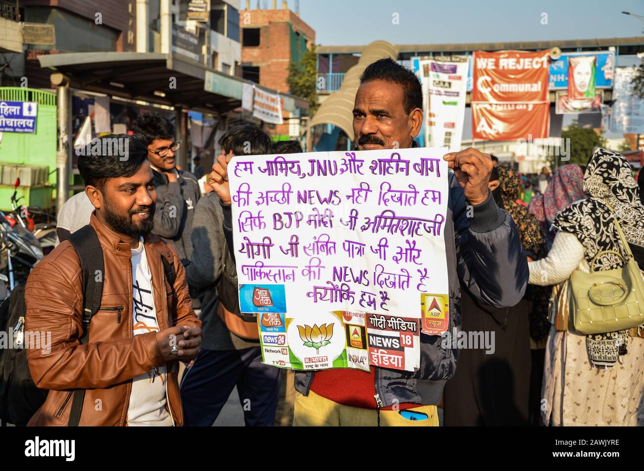 New Delhi, INDIA. January 25, 2020. Women Protest at Shaheen Bagh ...